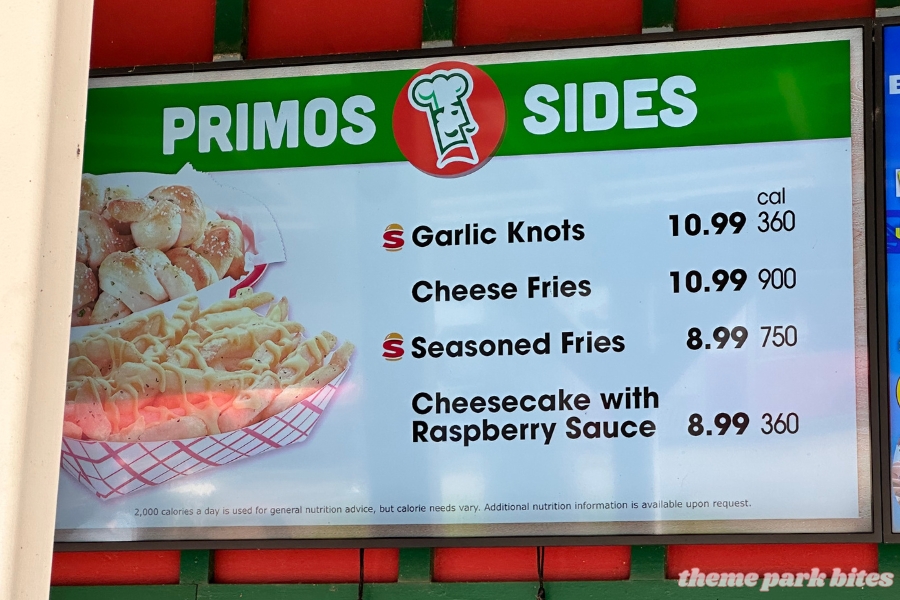 Primo's Pizzeria - Six Flags Great Adventure - theme park bites