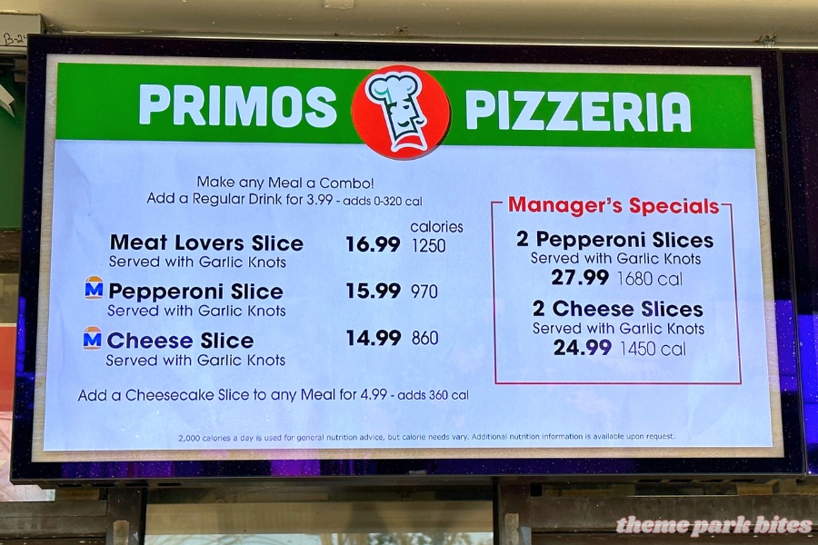 Primo's Pizzeria - Six Flags Great Adventure - theme park bites